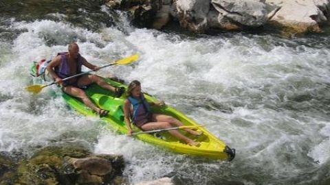 Canoeing and canyoning near camping Le Verger de Jastres in South Ardèche